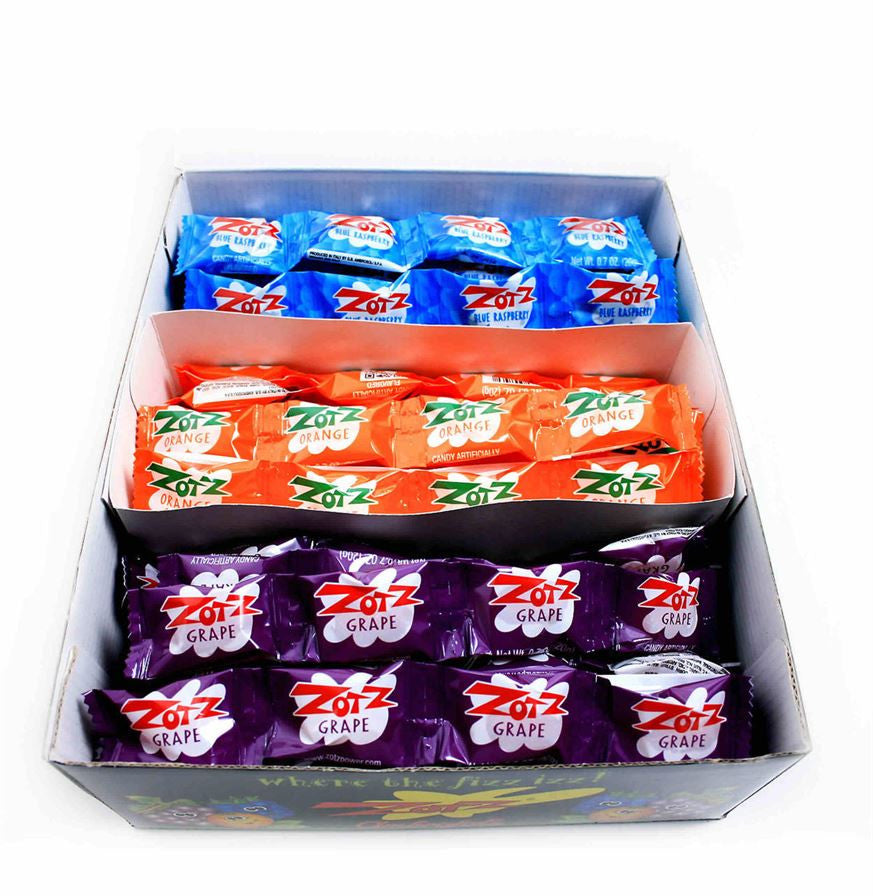 Zotz Grape, Orange & Blue Raspberry - 48 Count – Bulk Candy Store